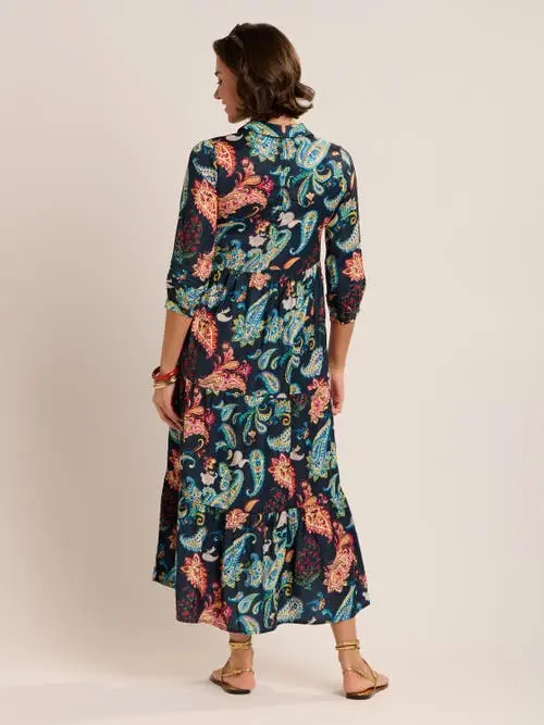 BRAKEBURN Estrella Sculpted Collar Maxi Dress