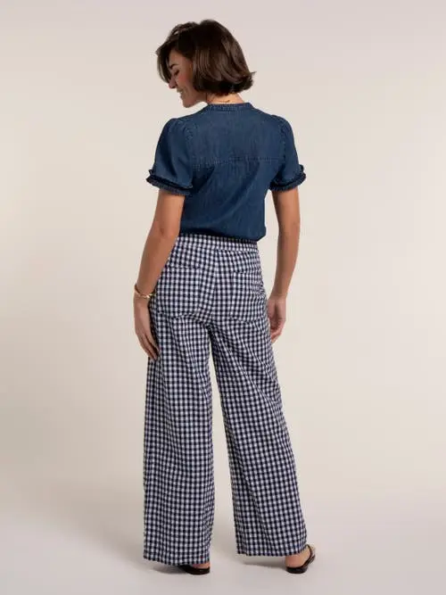 BRAKEBURN Gingham Wide Leg Aitana Trousers