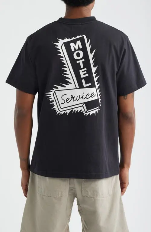 SERVICE WORKS Motel Organic Cotton Graphic T-shirt - Black