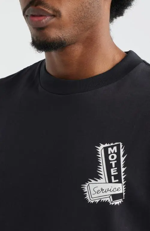 SERVICE WORKS Motel Organic Cotton Graphic T-shirt - Black