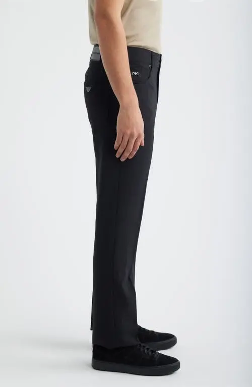 Emporio Armani Five-pocket Seersucker Pants - Solid Black