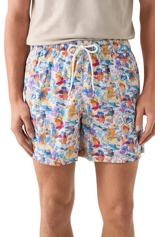 Eton Printed Swim Trunks - White
