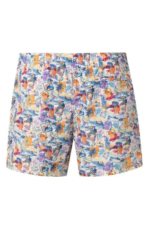 Eton Printed Swim Trunks