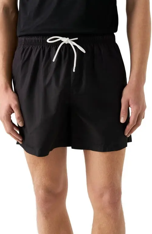 Eton Solid Swim Trunks - Black