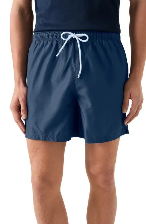 Eton Solid Swim Trunks - Dark Blue