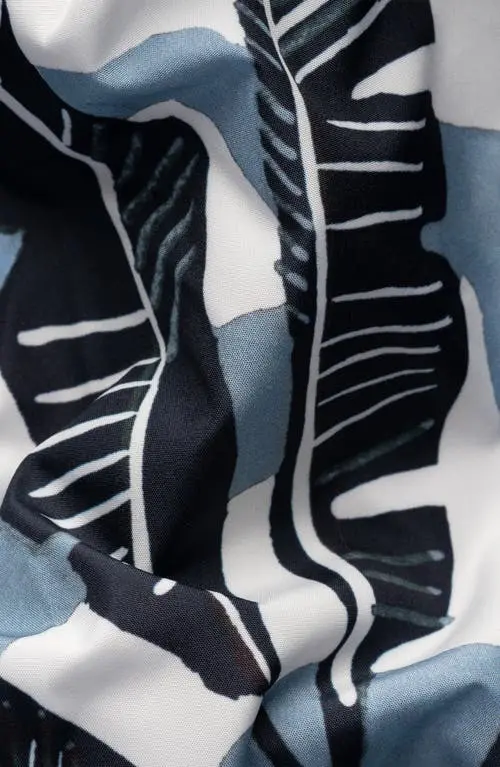 Eton Tropical Leaf Print Swim Trunks