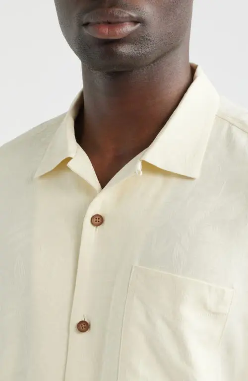 Tommy Bahama Blush Bayou Silk Camp Shirt - Cloud Cream