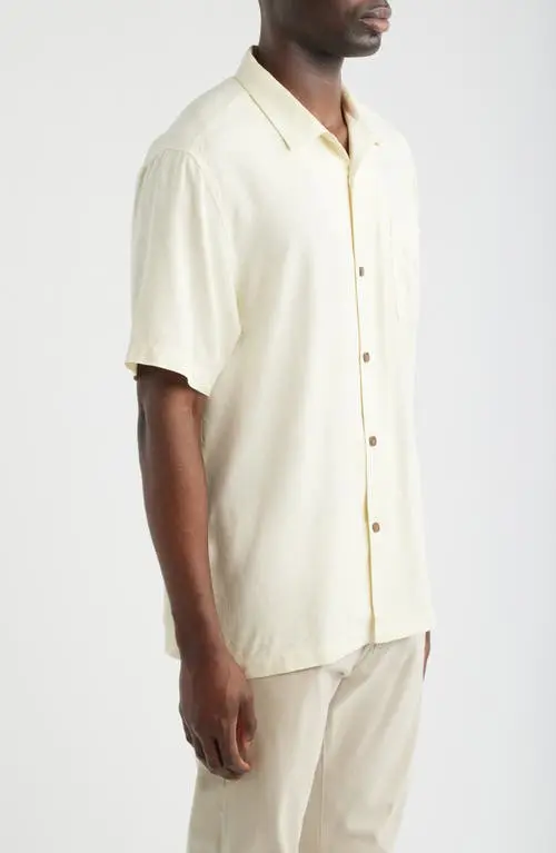 Tommy Bahama Blush Bayou Silk Camp Shirt - Cloud Cream