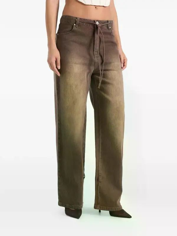 Manière De Voir Maniere De Voir Faye Wide Leg Jeans With Tie Waist - Brown