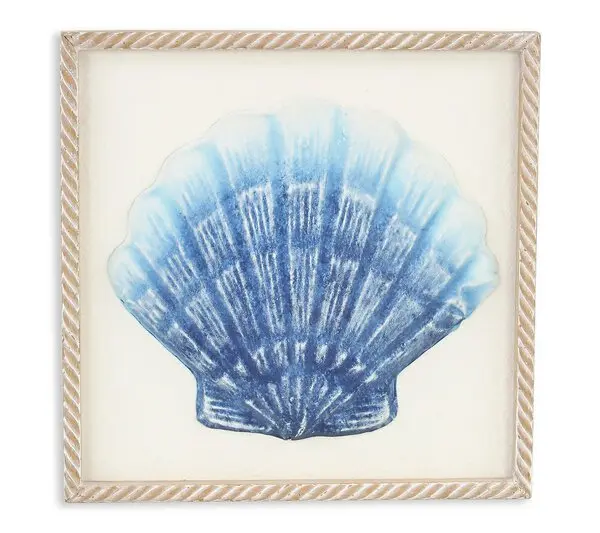 HOMEROOTS Blue And White Metal Sea Shell Brown Wall Art - One-color