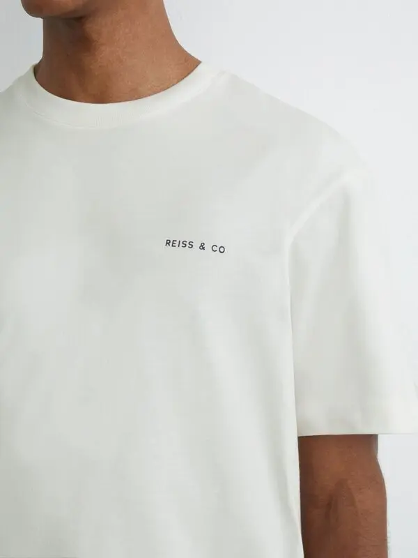 REISS Splash Cotton Dive-print Relaxed-fit T-shirt