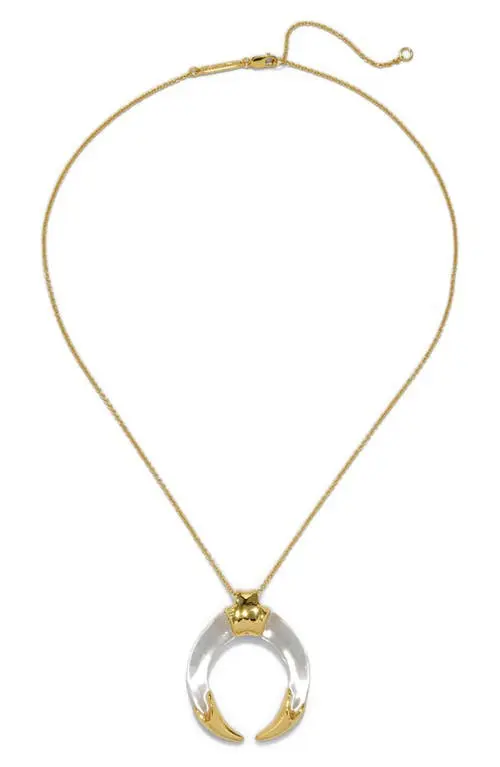 Alexis Bittar Gilded Tusk Lucite Pendant Necklace