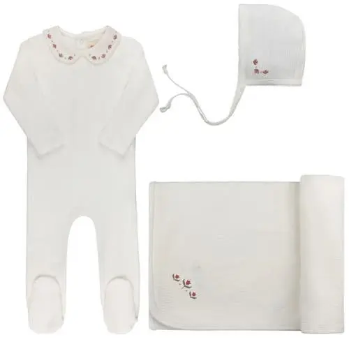 ELY'S & CO. Layette Set - Ivory/pink
