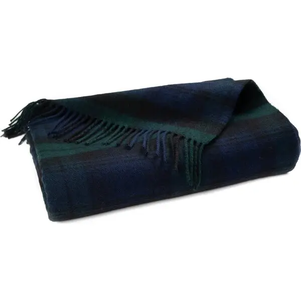 PRINCE OF SCOTS Highland Tartan Tweed Merino Wool Throw - Black Watch