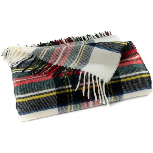 PRINCE OF SCOTS Highland Tartan Tweed Merino Wool Throw - Dress Stewart