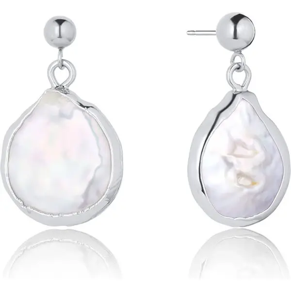 SET & STONES Gracie Pearl Drop Earrings - Silver