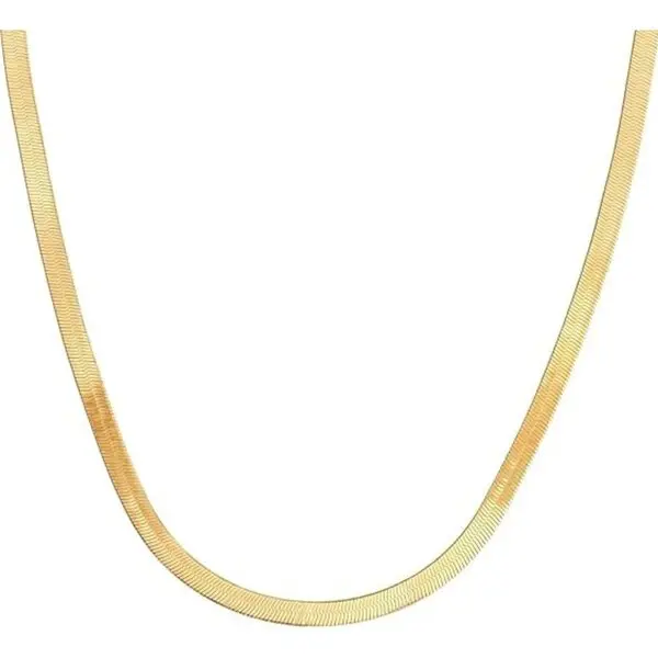 OAK & LUNA Herringbone Chain Necklace - Gold Vermeil