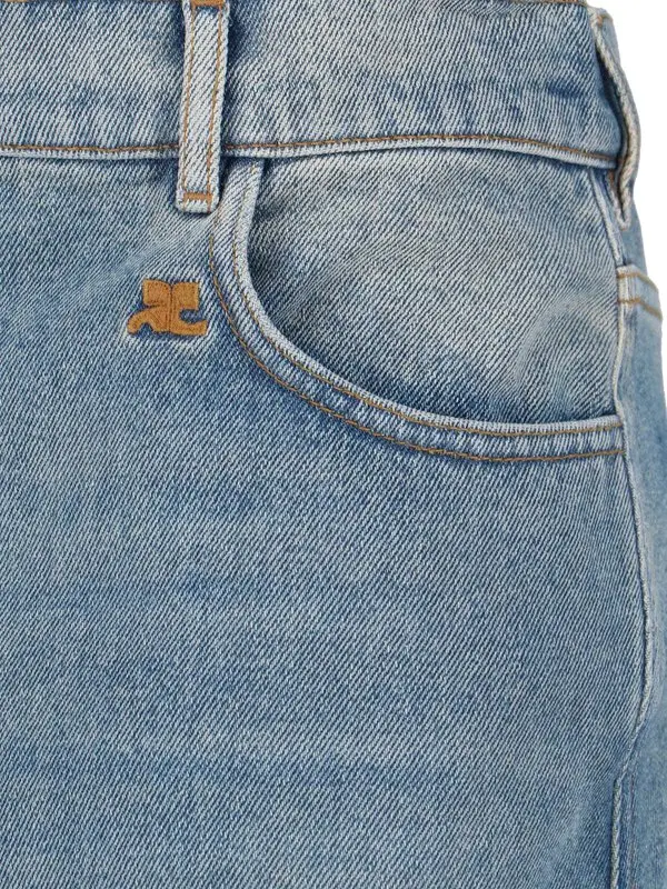 COURREGES Asymmetrical Maxi Denim Skirt