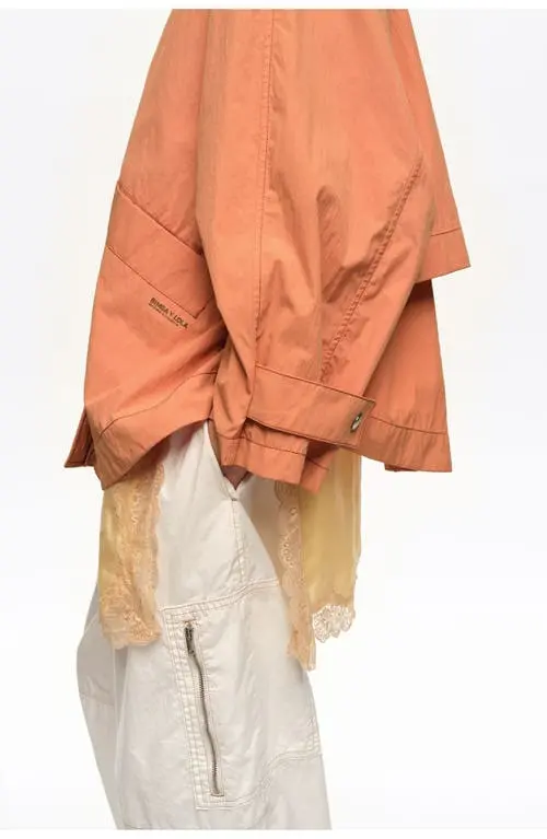 Bimba Y Lola Fluid High Neck Trench - Orange