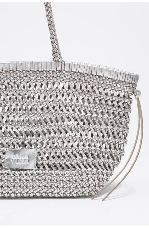Bimba Y Lola Plaited Leather Shopper Bag - Silver
