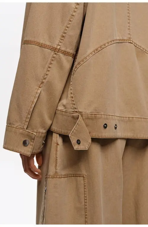 Bimba Y Lola Washed Double-breasted Jacket - Camel