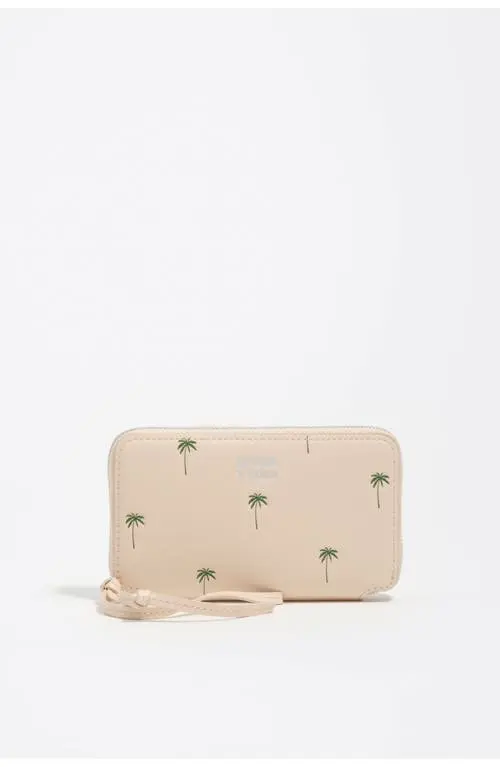 Bimba Y Lola Medium Horizontal Palms Wallet - Sand