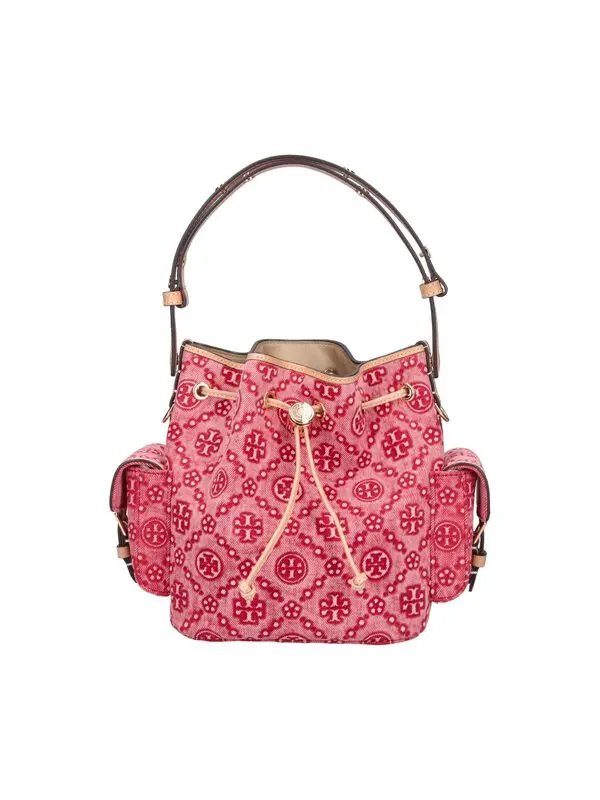 Tory Burch T Monogram Bucket Bag - Red