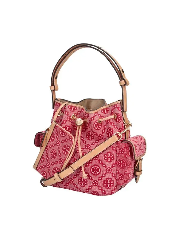 Tory Burch T Monogram Bucket Bag - Red