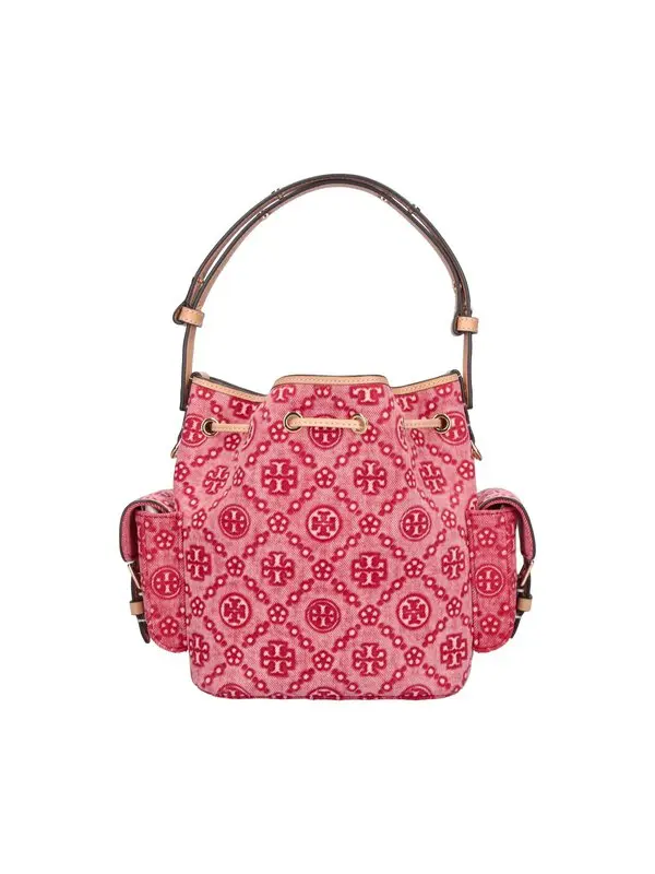 Tory Burch T Monogram Bucket Bag - Red