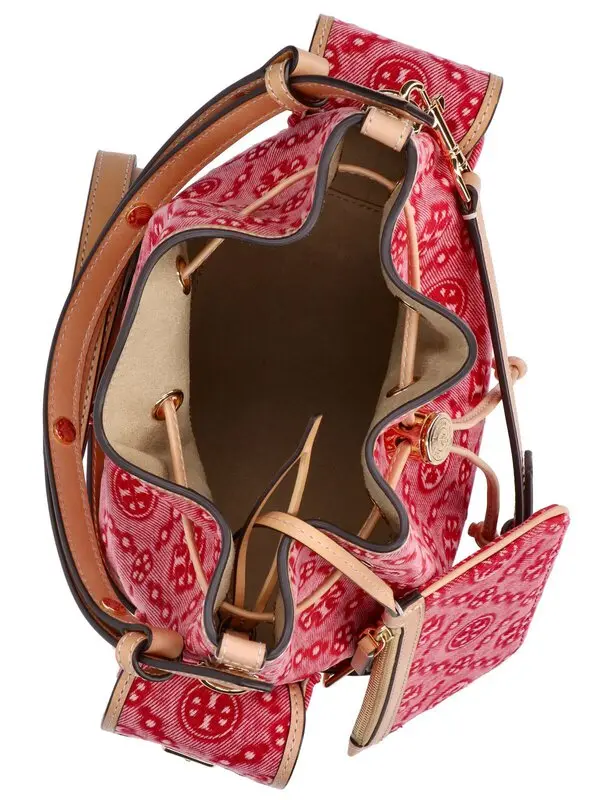 Tory Burch T Monogram Bucket Bag - Red