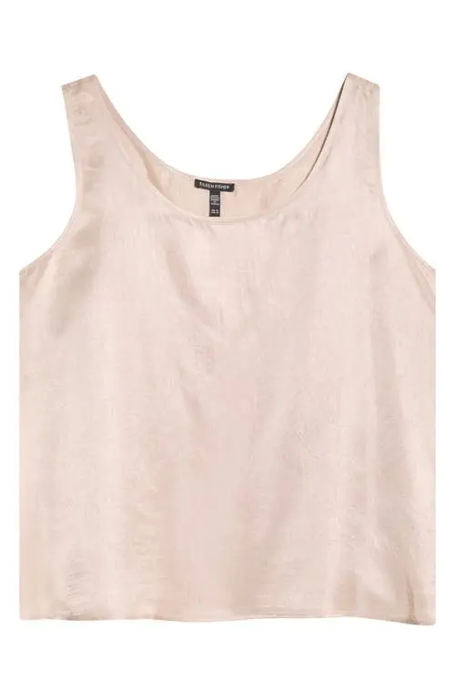 Eileen Fisher Scoop Neck Satin Tank - Wheat