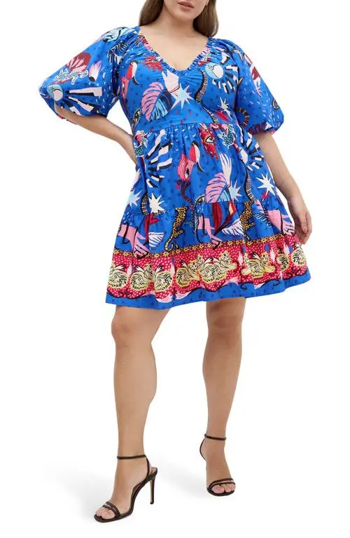 City Chic Printed Fit & Flare Mini Dress - Calista