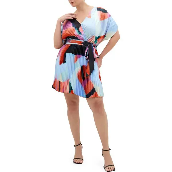 City Chic Hailey Abstract Print Minidress - Aspect