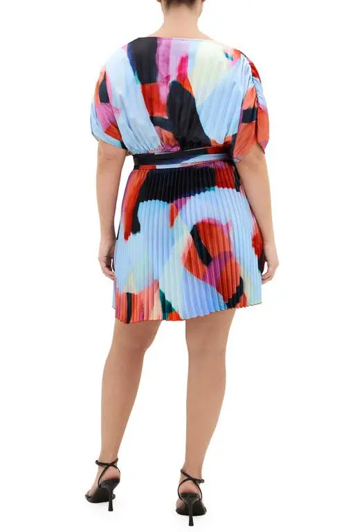 City Chic Hailey Abstract Print Minidress - Aspect