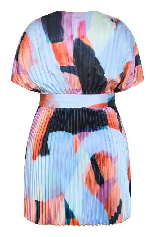 City Chic Hailey Abstract Print Minidress - Aspect