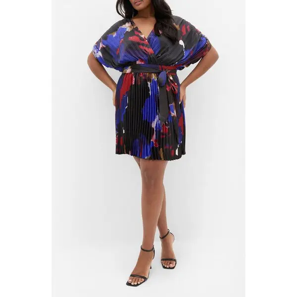 City Chic Hailey Abstract Print Minidress - Fade