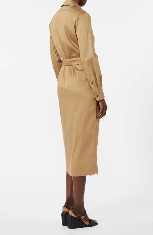 Max Mara Ottelia Long-sleeve Maxi Shirt Dress - Desert