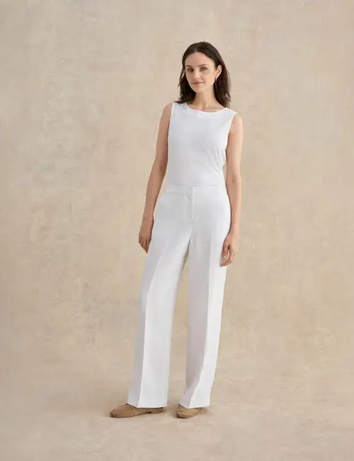 HOBBS LONDON Alessia High-waisted Linen Trousers
