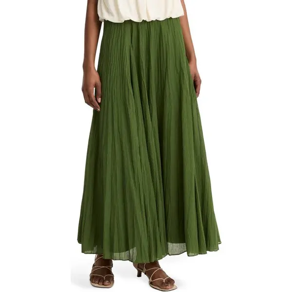 Vince Crinkled Maxi Skirt - Herb