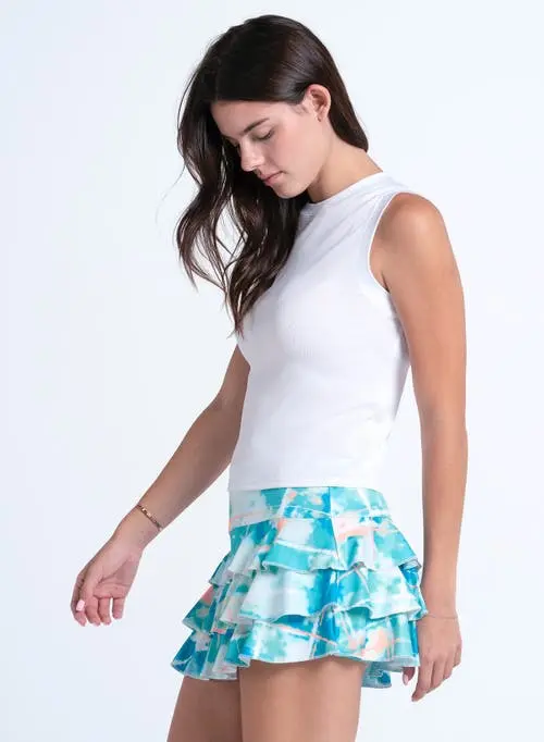 Lucky In Love Ribbed Muscle Tank - White
