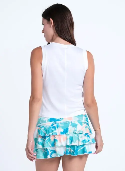 Lucky In Love Ribbed Muscle Tank - White