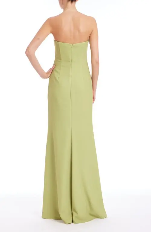 Badgley Mischka Floral Strapless Sheath Gown