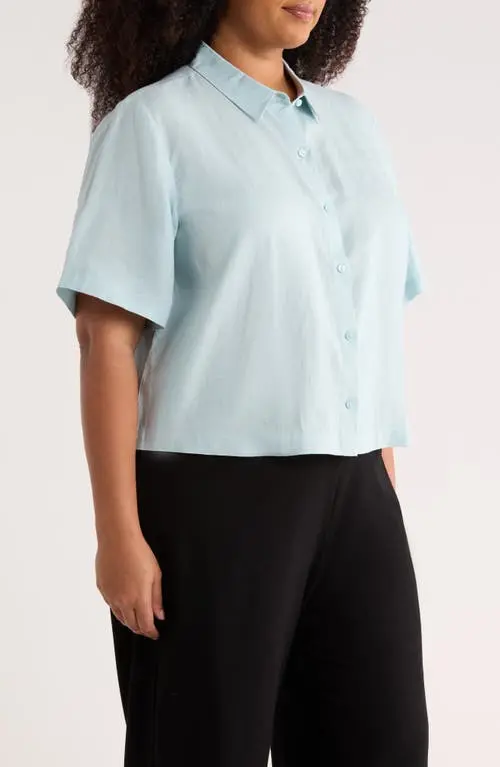 Eileen Fisher Organic Linen Button-up Shirt - Breeze