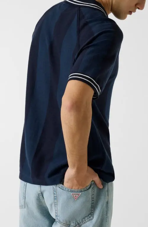 Guess Stripe Polo Sweater - S75q-open
