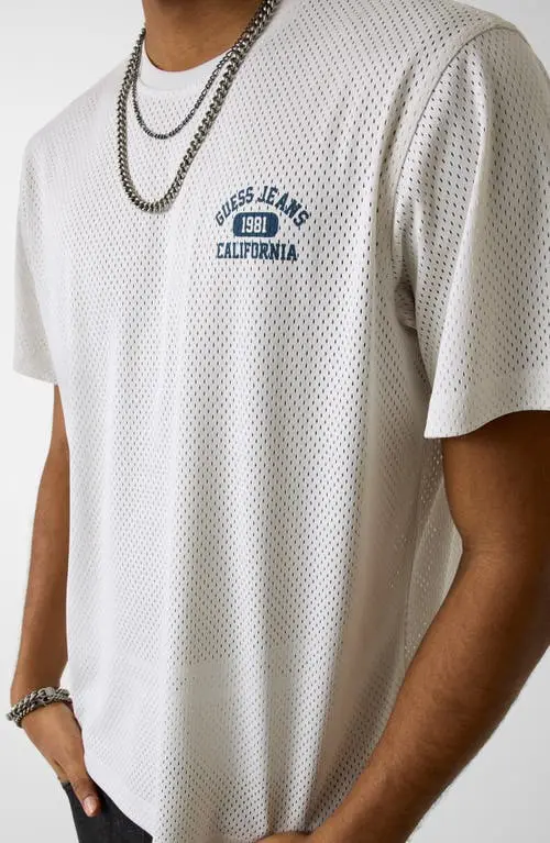 Guess Logo Graphic Mesh T-shirt - White