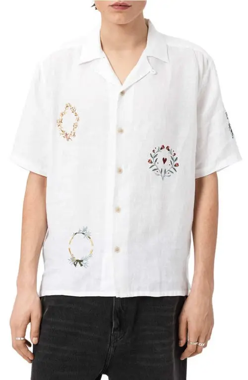 ALLSAINTS Deck Embroidered Camp Shirt