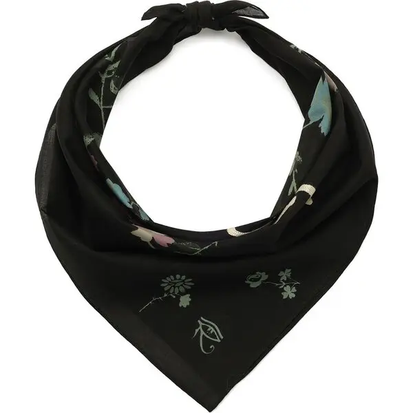 ALLSAINTS Fleur De Lis Embroidered Bandana - Black