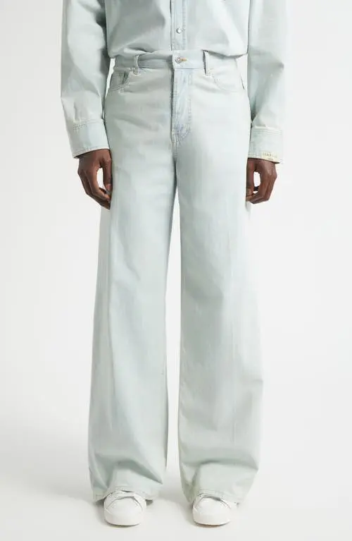 GOLDEN GOOSE Journey Parker Wide Leg Jeans - Light Blue
