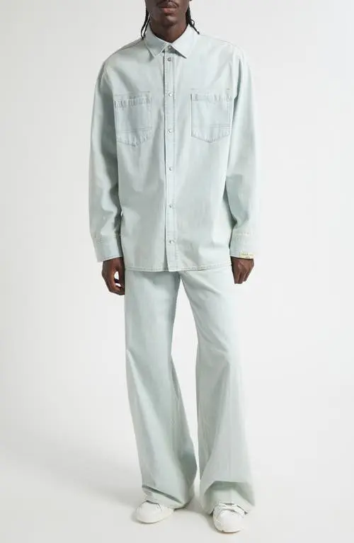 GOLDEN GOOSE Journey Parker Wide Leg Jeans - Light Blue