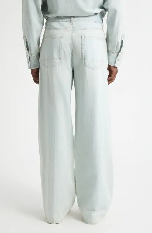 GOLDEN GOOSE Journey Parker Wide Leg Jeans - Light Blue